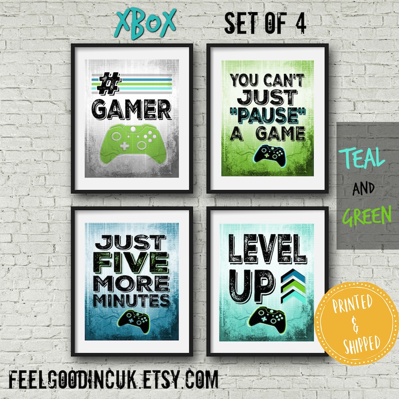 XBOX POSTERS Video Game Green and Teal Gamer Posters for - Etsy UK