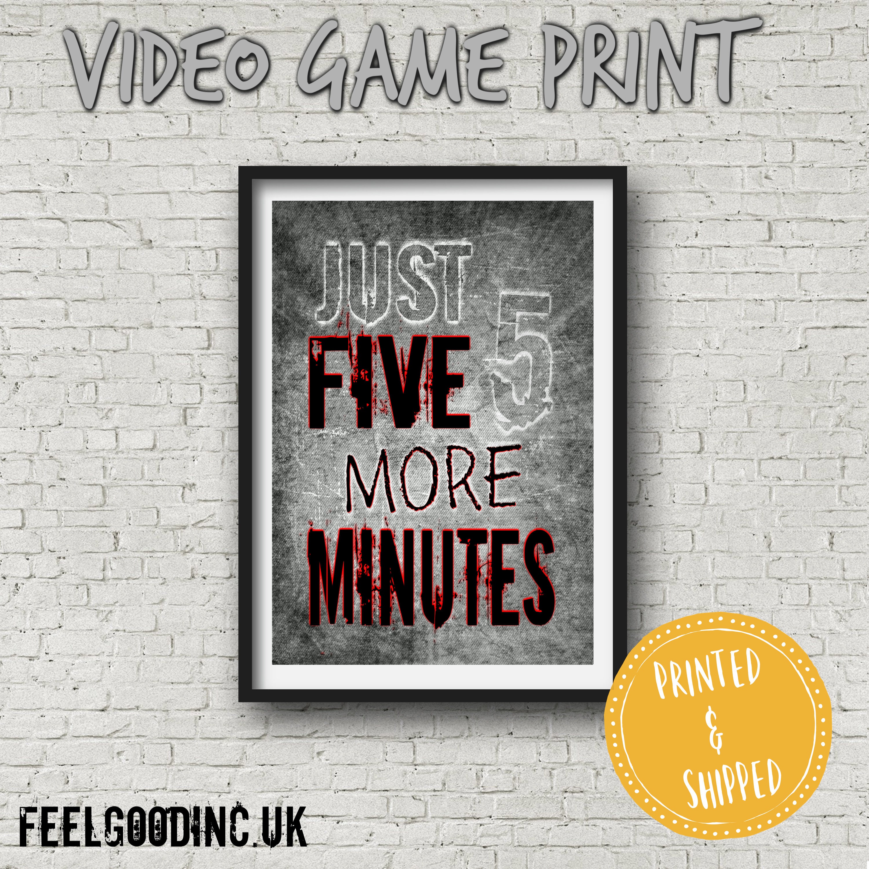 Video Game Art Just Five More Minutes Video Game Poster - Etsy