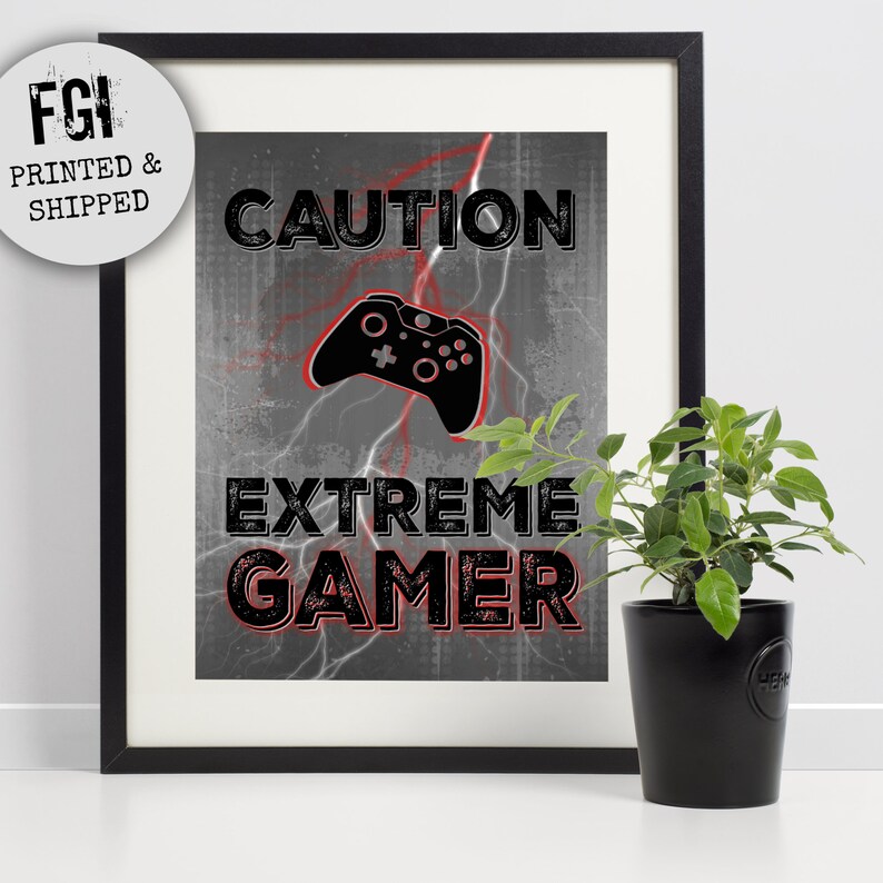 XBOX Caution Extreme Gamer Video Game Poster Xbox Video - Etsy