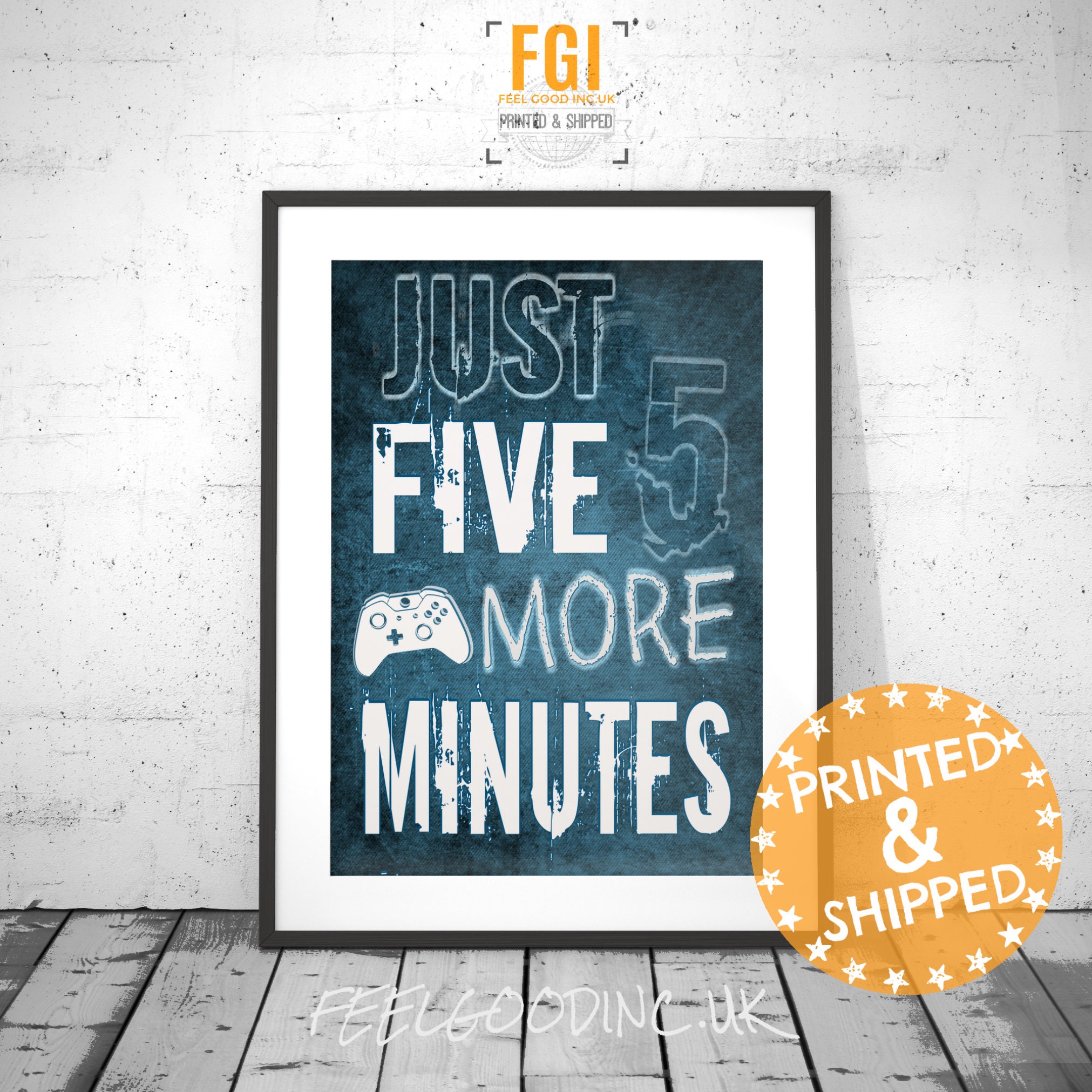 Video Game Poster Just Five More Minutes Gamer Wall Decor | Etsy