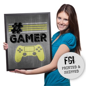 Playstation Video Game Decor, gamer, Hashtag Gamer, Gamer Wall Quote ...