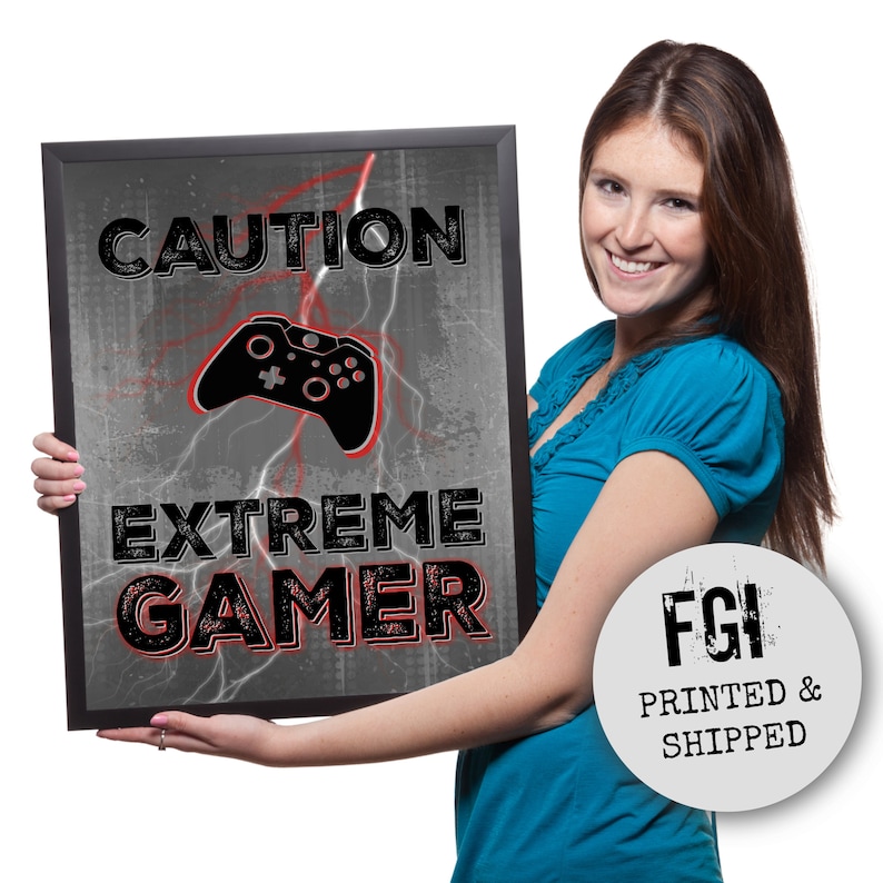 XBOX Caution Extreme Gamer Video Game Poster Xbox Video - Etsy