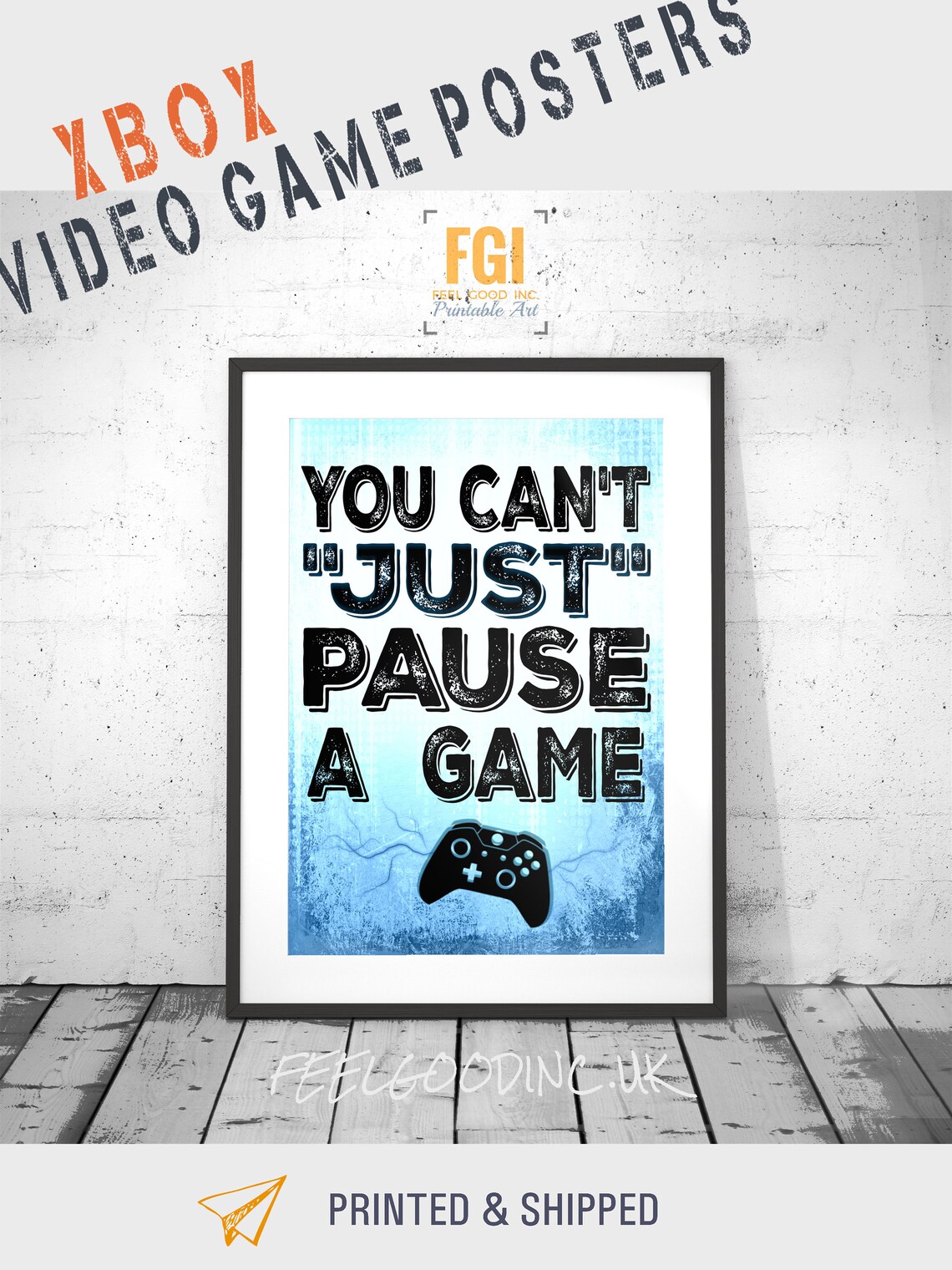 Set of Four Blue XBOX Posters for Teenage Boys Bedroom Game | Etsy