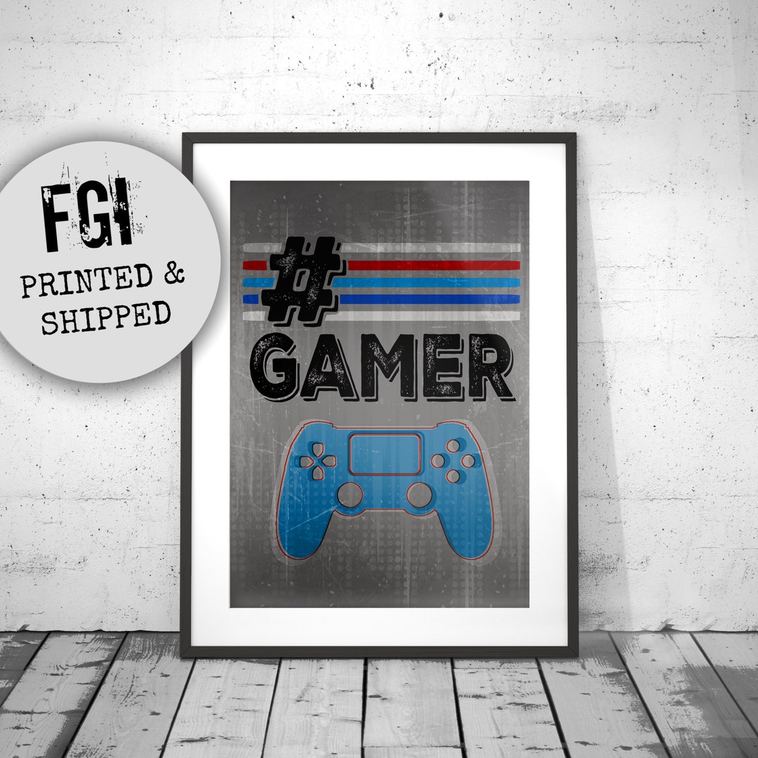 Playstation Controller Poster, Hashtag Gamer, gamer, PS4 Poster, PS4 ...