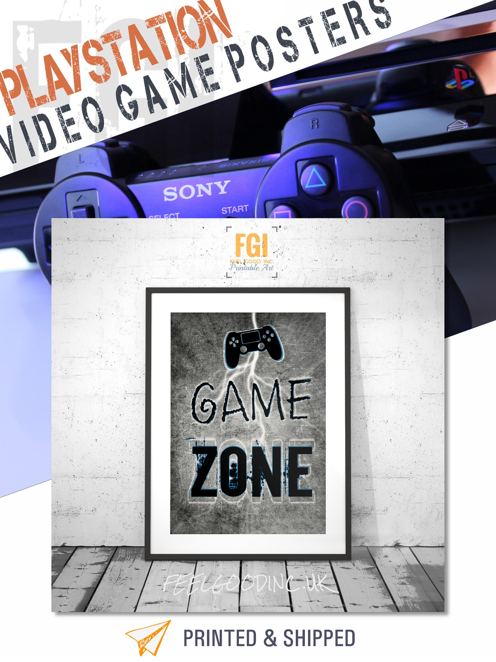 PLAYSTATION Game Zone Poster PlayStation Posters boys room | Etsy