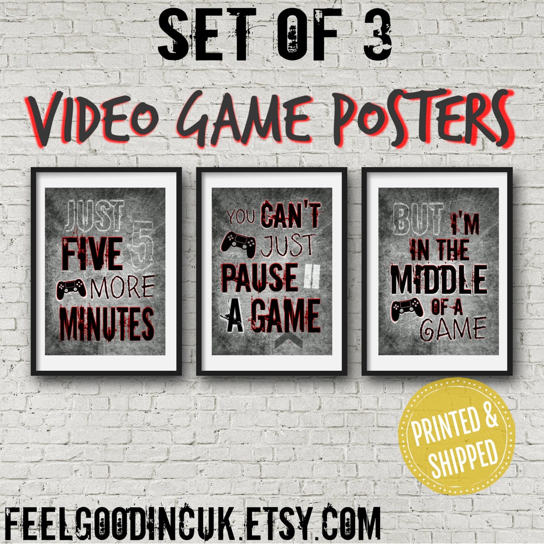 Set of 3 PLAYSTATION POSTERS Video Game Quotes Video Game - Etsy