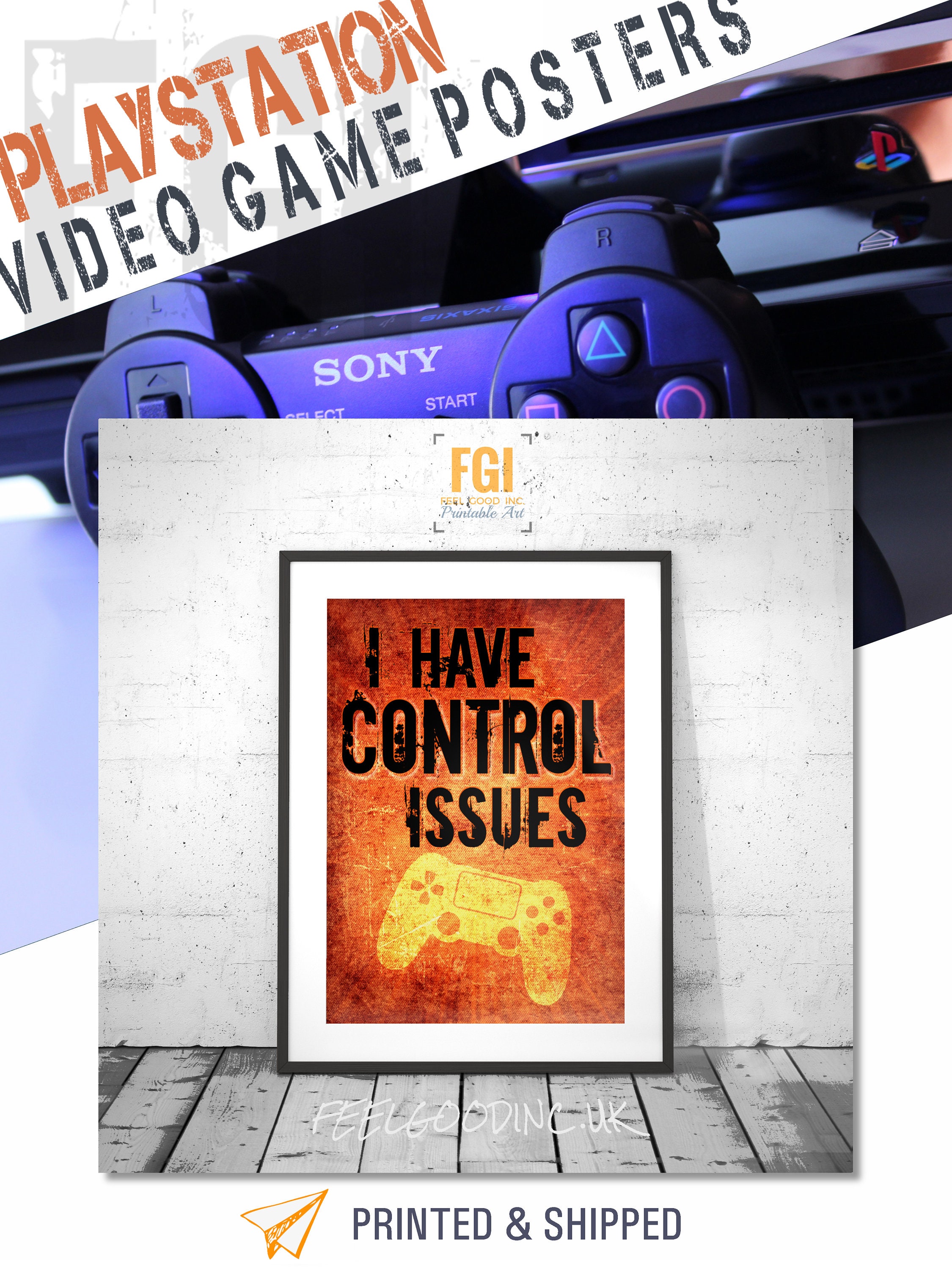 PLAYSTATION POSTER I Have Control Issues PS4 Playstation | Etsy
