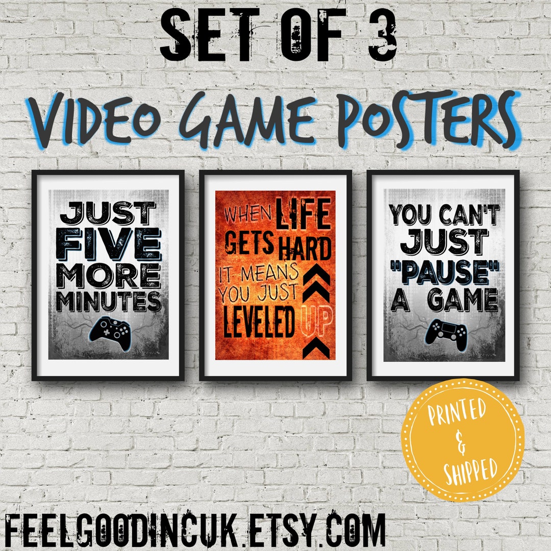 XBOX and PLAYSTATION POSTERS Orange and Blue Video Game - Etsy