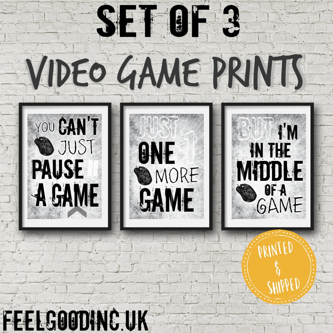 PC, GAMING MOUSE, Grey, Video Game Prints, Set of 3, Video Gamer ...