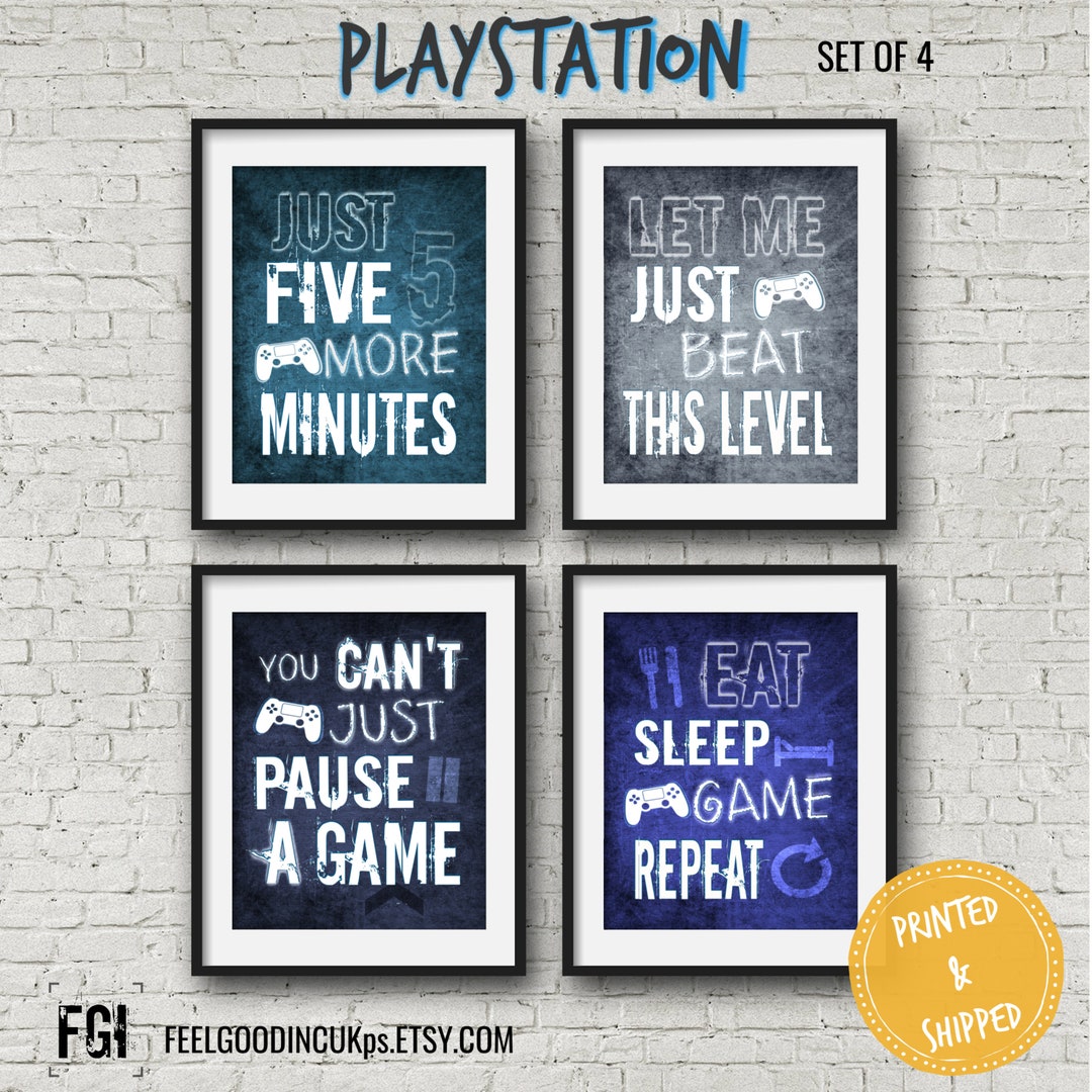 Set of PLAYSTATION POSTERS, Video Game Quotes, Video Game Posters, Teen ...