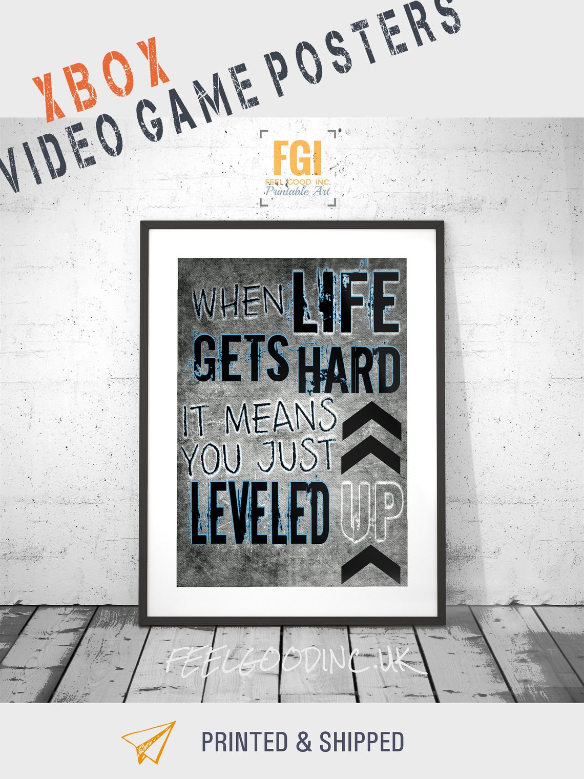 Set of Four Blue XBOX Posters for Teenage Boys Bedroom Game | Etsy