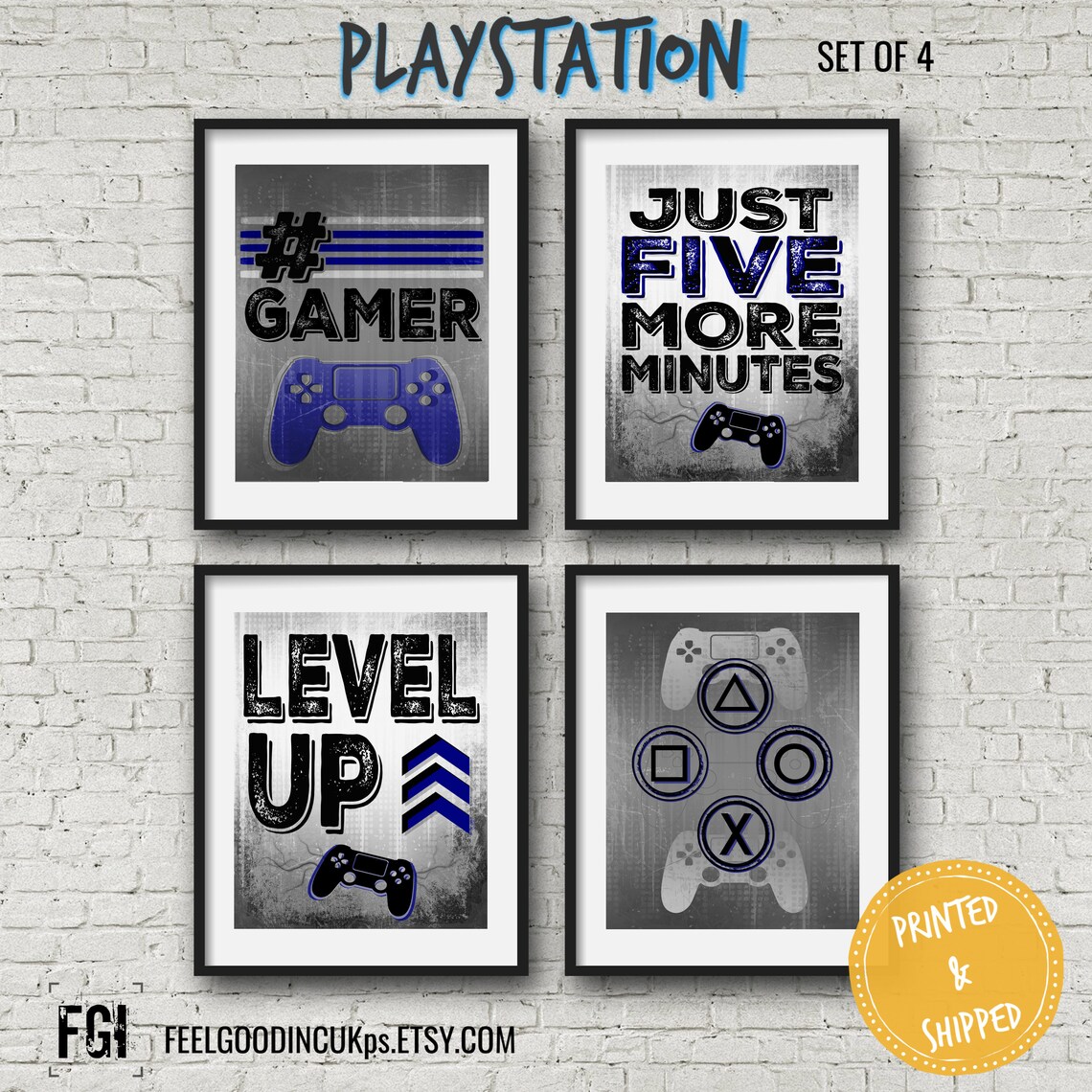 Blue Playstation Video Game Quote Posters boys room or game | Etsy