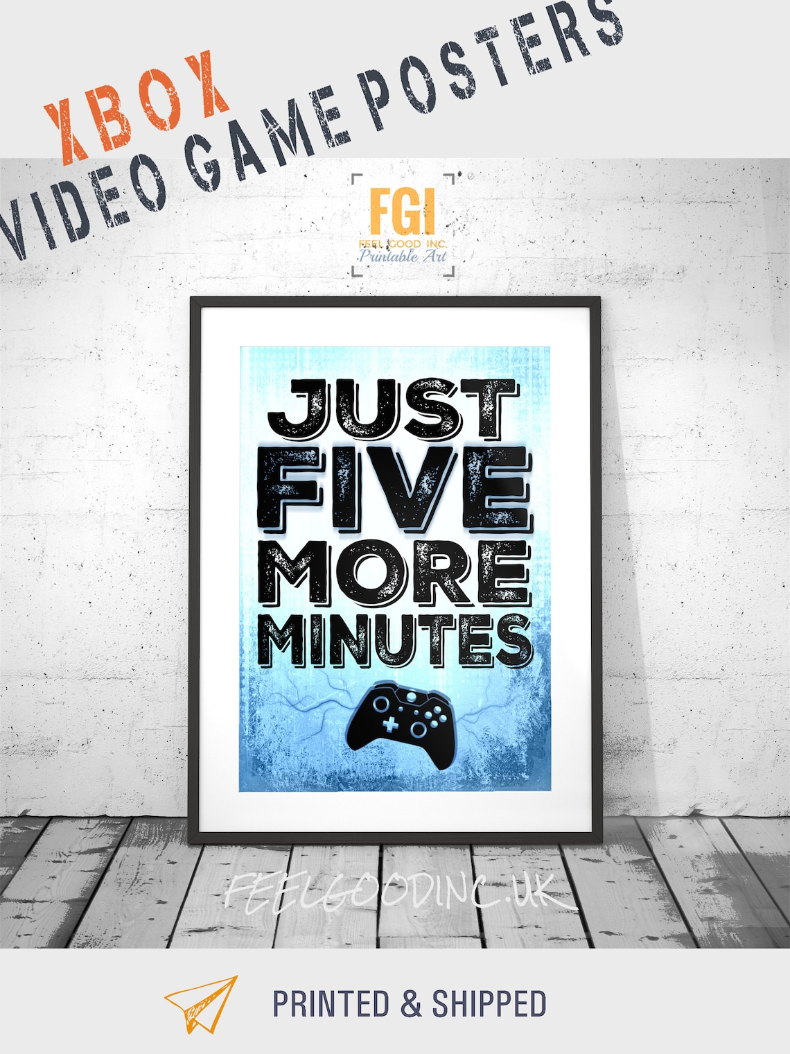 Set of Four Blue XBOX Posters for Teenage Boys Bedroom Game | Etsy