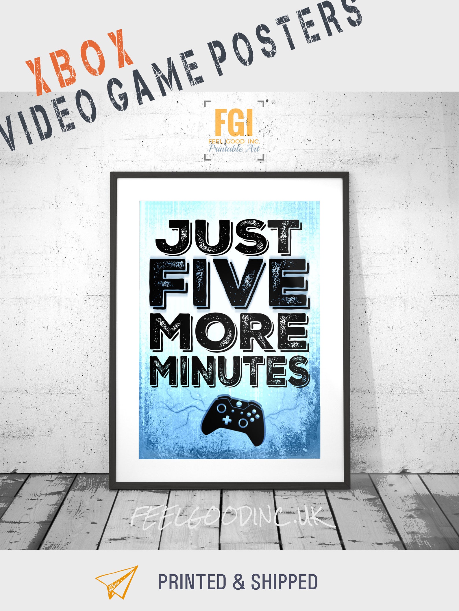 Set of Four Blue XBOX Posters for Teenage Boys Bedroom Game | Etsy