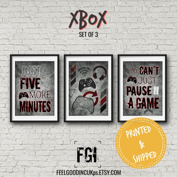 XBOX CONTROLLER POSTERS Red Set Video Game Quotes Video | Etsy