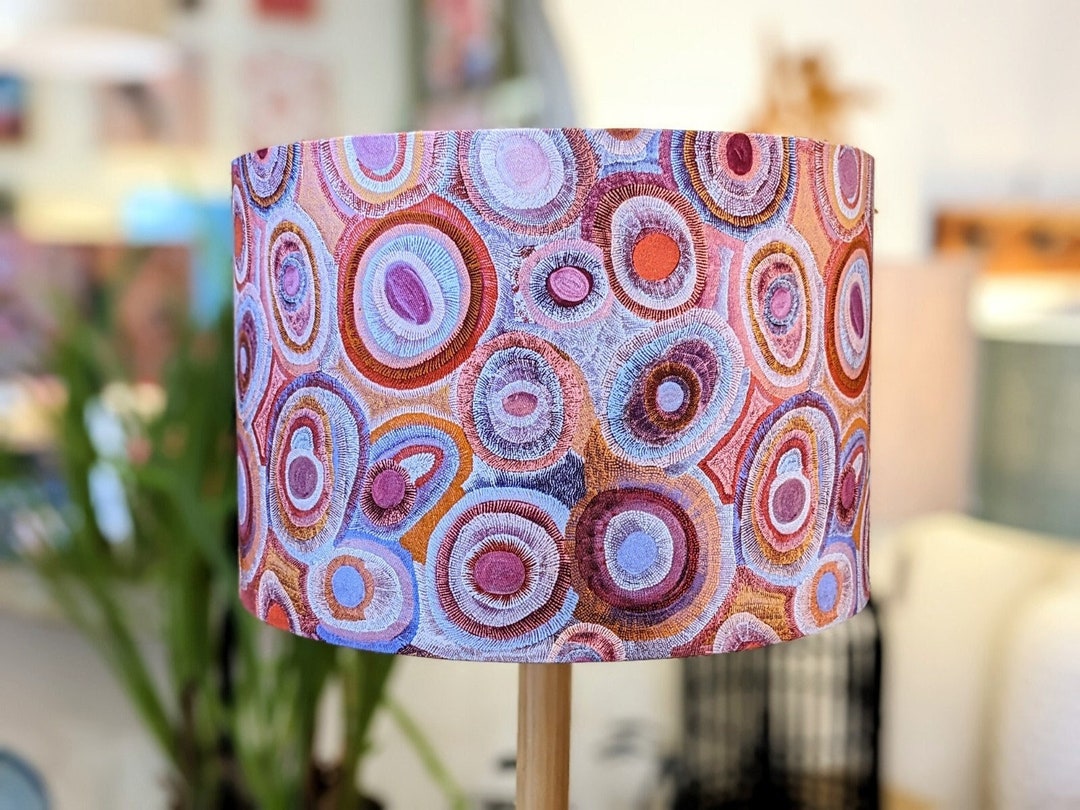 Water Dreaming Aboriginal Lampshade, Pink Lampshade, Indigenous ...