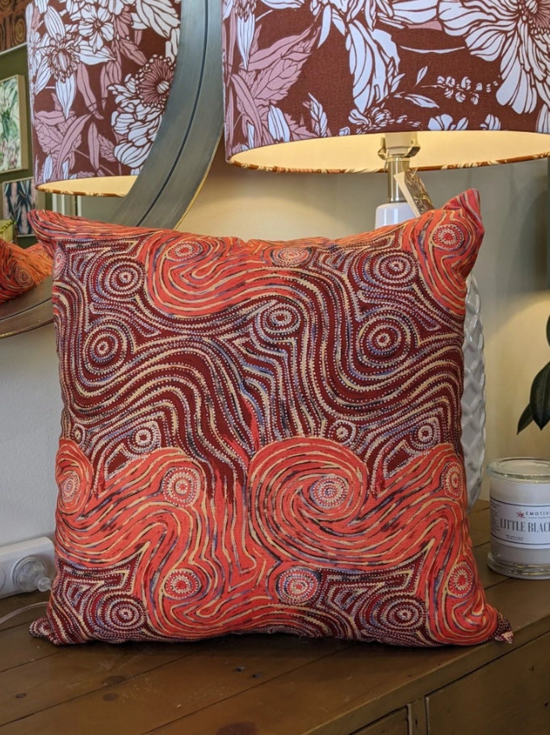 Indigenous Aboriginal Cushion Cover, Warlu Mina Mina Dreaming Art ...