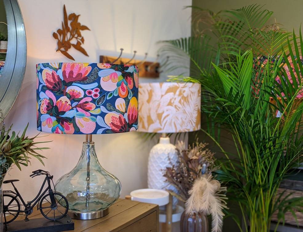 Midnight Bush Flora Lampshade, Blue Lampshade, Native Flowers Australia ...