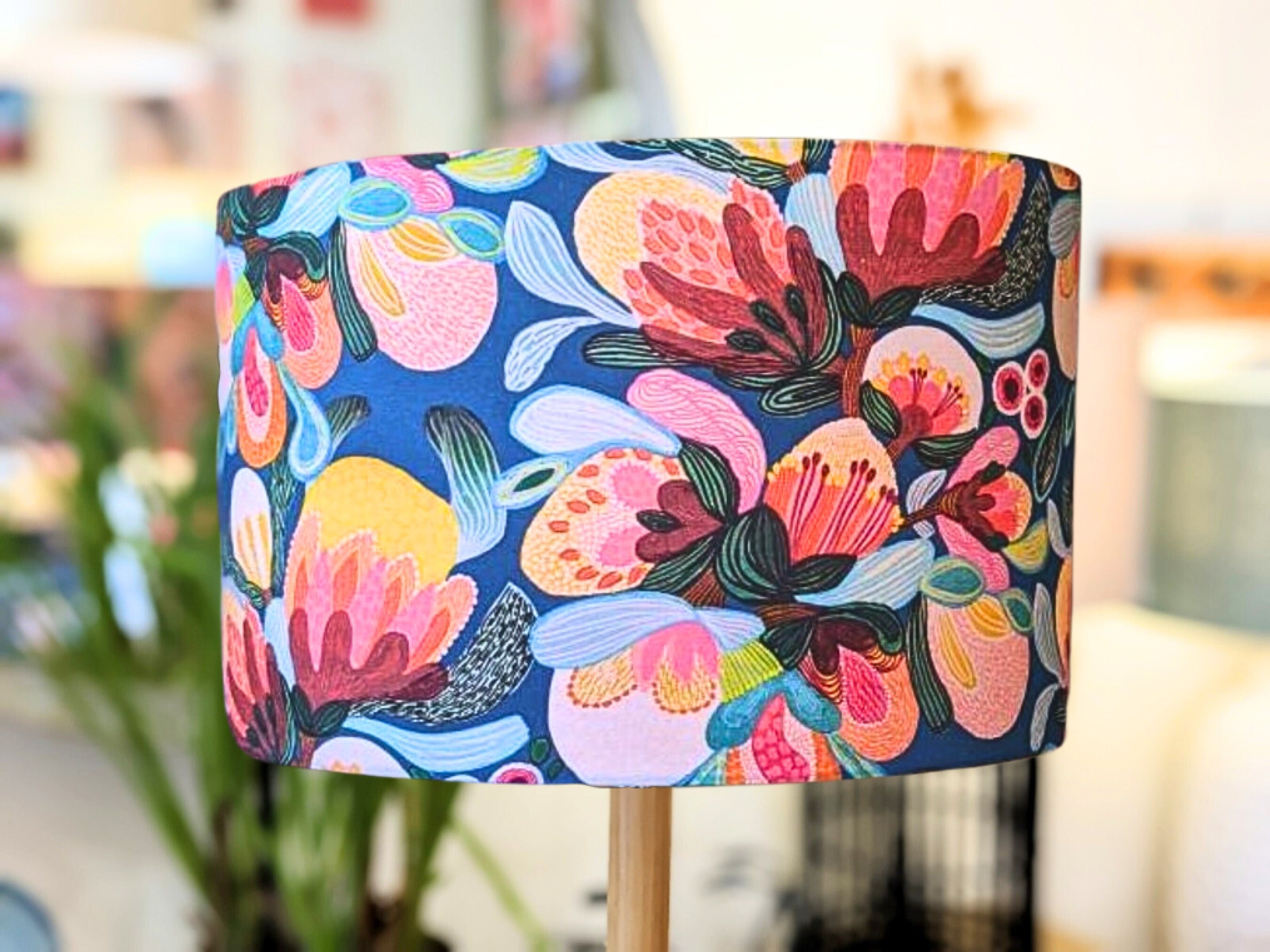 Midnight Bush Flora Lampshade, Blue Lampshade, Native Flowers Australia ...