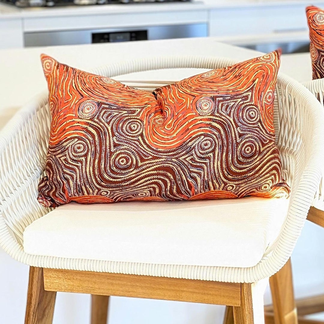 Indigenous Aboriginal Cushion Cover, Warlu Mina Mina Dreaming Art ...