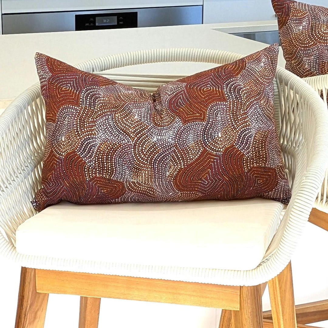 Indigenous Aboriginal Cushion Cover, Warlu Mina Mina Jukurrpa Art ...