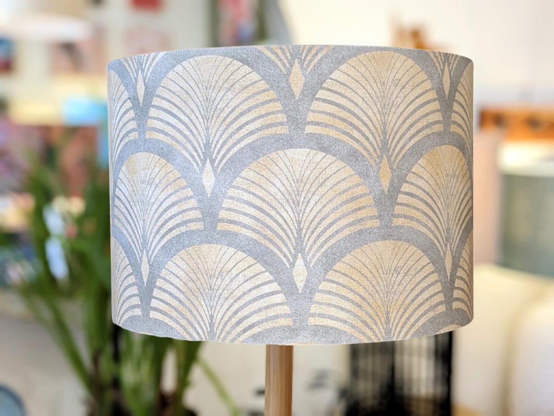 Art Deco Lampshade, Gold Grey Lampshade, Lamp Shades Floor Lamp, Table ...