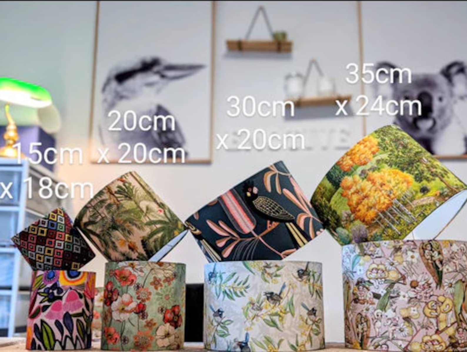 Midnight Bush Lampshade, Blue Lampshade, Native Flowers Australia, Lamp ...
