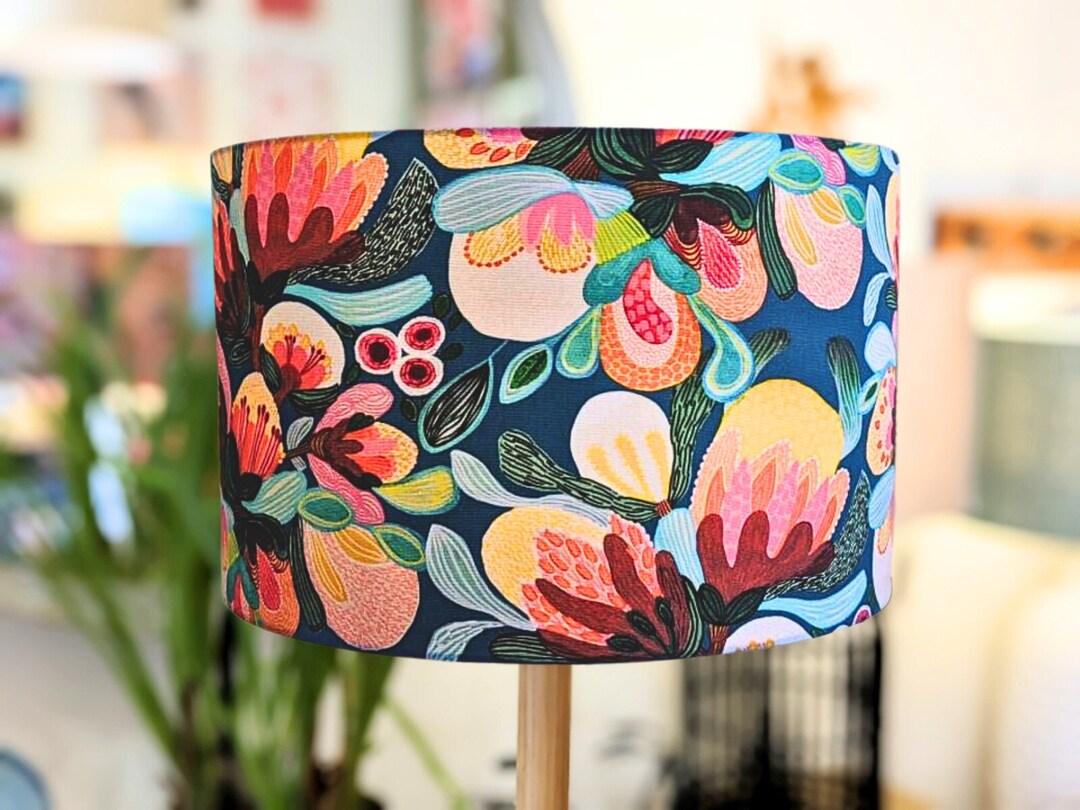 Midnight Bush Flora Lampshade, Blue Lampshade, Native Flowers Australia ...