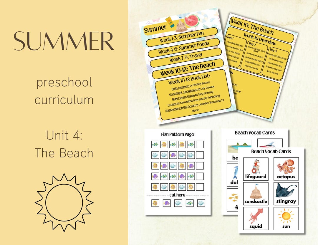 Summer Preschool Curriculum Home Learning Resource Summer Preschool ...