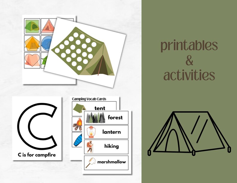 Camping Preschool Lesson Plan - Etsy