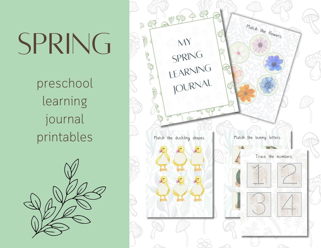 Spring Preschool Learning Journal Printables - Etsy