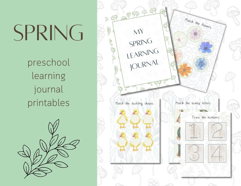 Spring Preschool Learning Journal Printables - Etsy