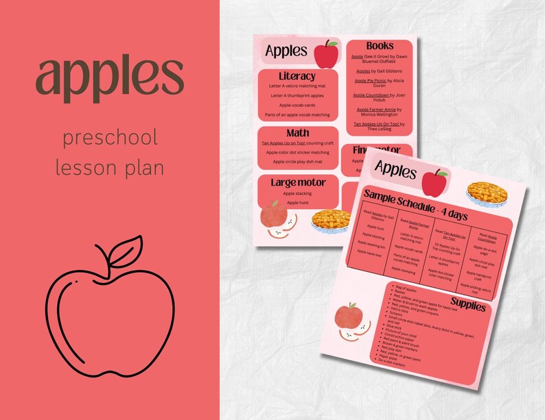 Apples Preschool Lesson Plan - Etsy