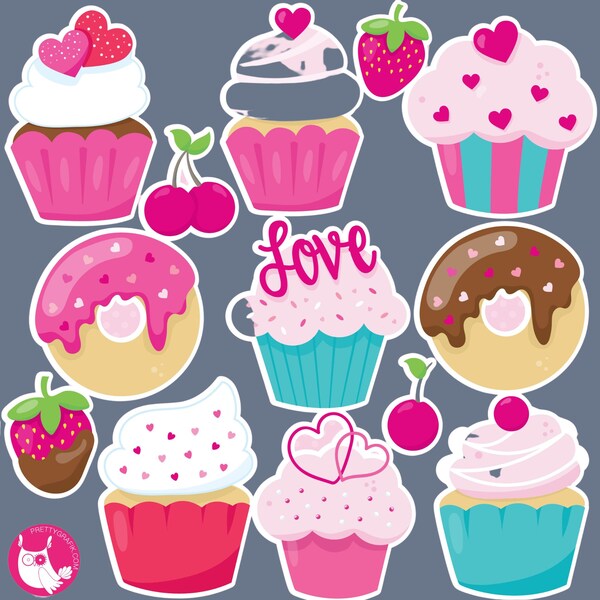 Cupcake Clipart - Etsy