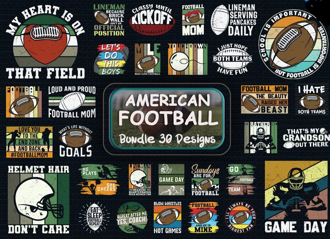 Football svg Bundle Football SVG Bundle / Football Season SVG - Etsy México