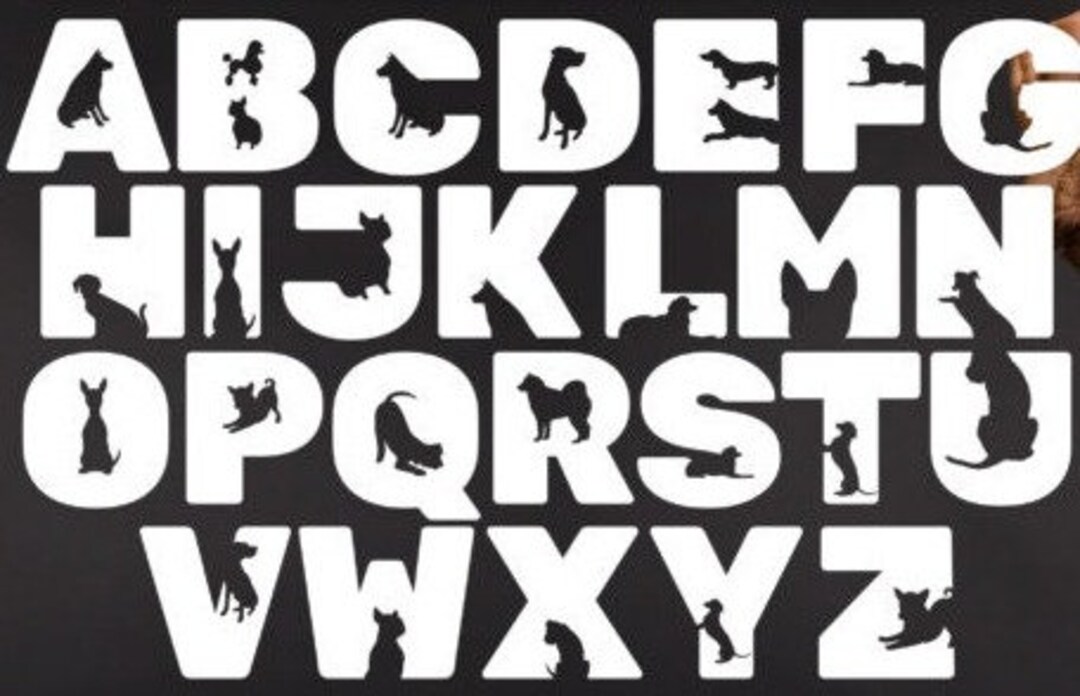 Dog Alphabet Letterdog Font Svg Cricut Dog Silhouette Svg - Etsy Australia