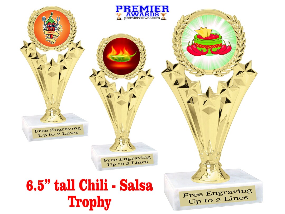 Chili - Salsa - BBQ Trophy. 6.5" Tall With Choice of Art Work. Great ...