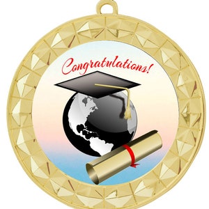 Graduation Theme Medal. Choice of 7 Designs. Includes Free Neck Ribbon ...