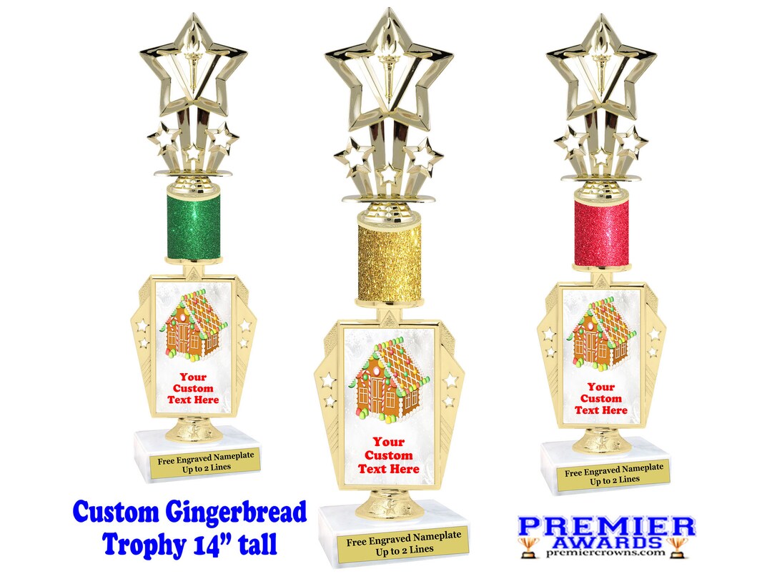 Custom Gingerbread House Trophy. Great Trophy for Your Holiday Events ...