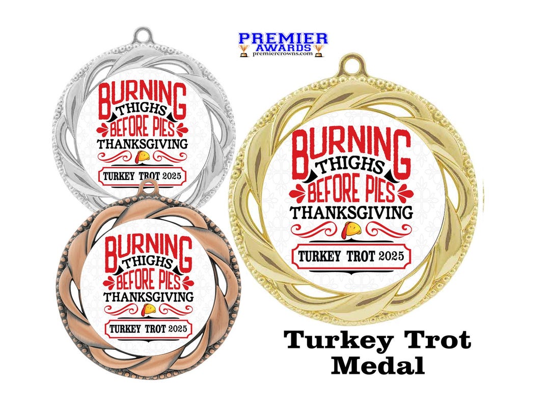 Turkey Trot Theme Medal. Great Medal for All of Your Turkey Trot ...