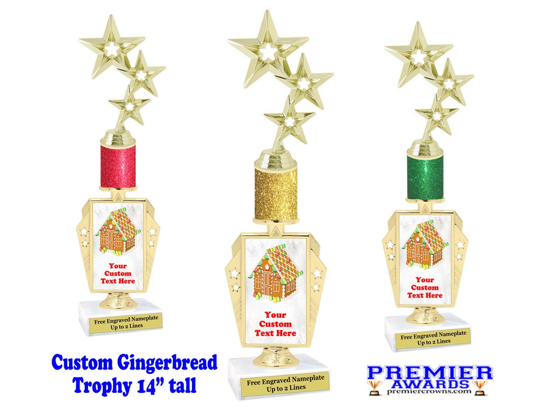 Custom Gingerbread House Trophy. Great Trophy for Your Holiday Events ...