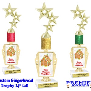 Custom Gingerbread House Trophy. Great Trophy for Your Holiday Events ...