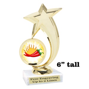 Chili - Salsa - BBQ Trophy. 6" Tall With Choice of Art Work. Great ...
