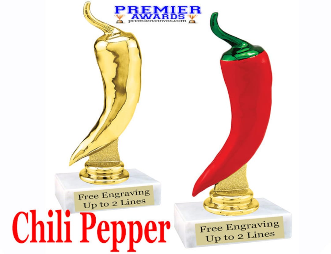 Chili Pepper Trophy. 5" Tall With Choice of Finish. Great Trophy for ...