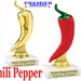 Chili Pepper Trophy. 5" Tall With Choice of Finish. Great Trophy for ...