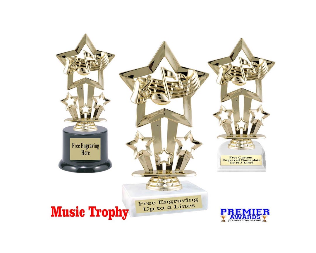 Music Themed Trophy. 6" to 8" Tall. Great for Your Karaoke Contests ...