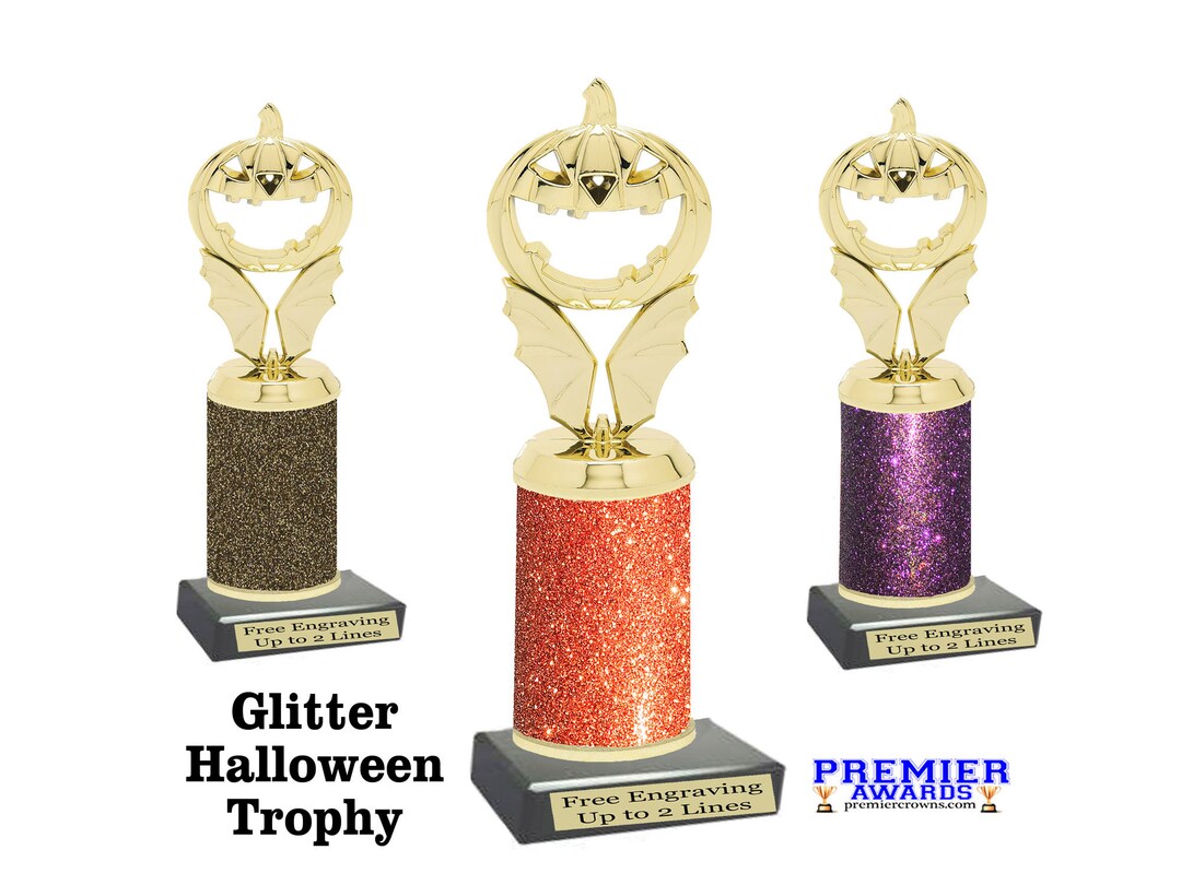 Halloween Theme Trophy With Glitter Column. Numerous Heights Available ...