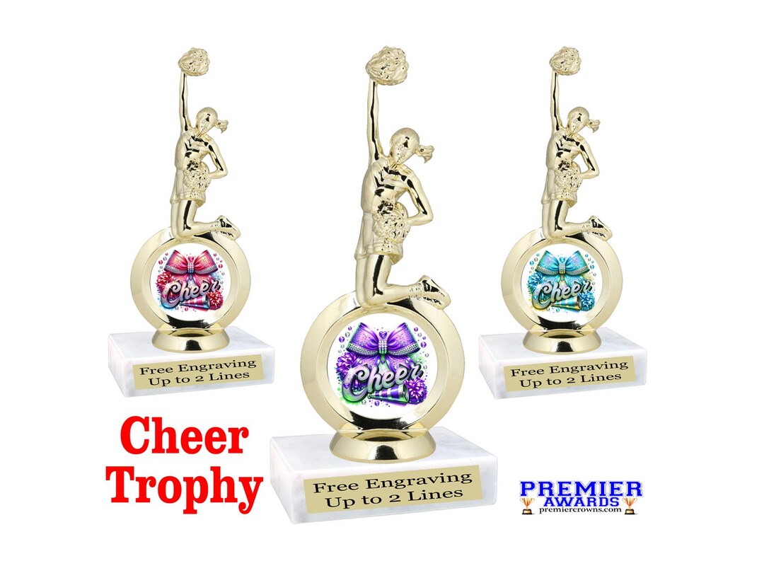 Cheer Trophy. Cheer Figure on Base. 6 3/8" Tall. Great Award for Cheer ...