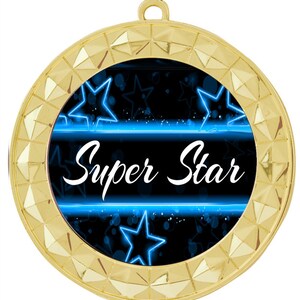 Gold Medal With Super Star Insert. Includes Free Neck Ribbon and ...