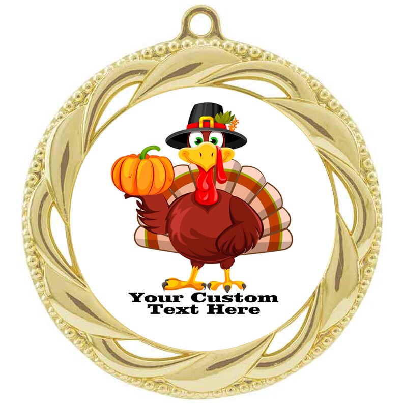 Custom Turkey Trot Theme Medal. Choice of Gold, Silver, and Bronze ...